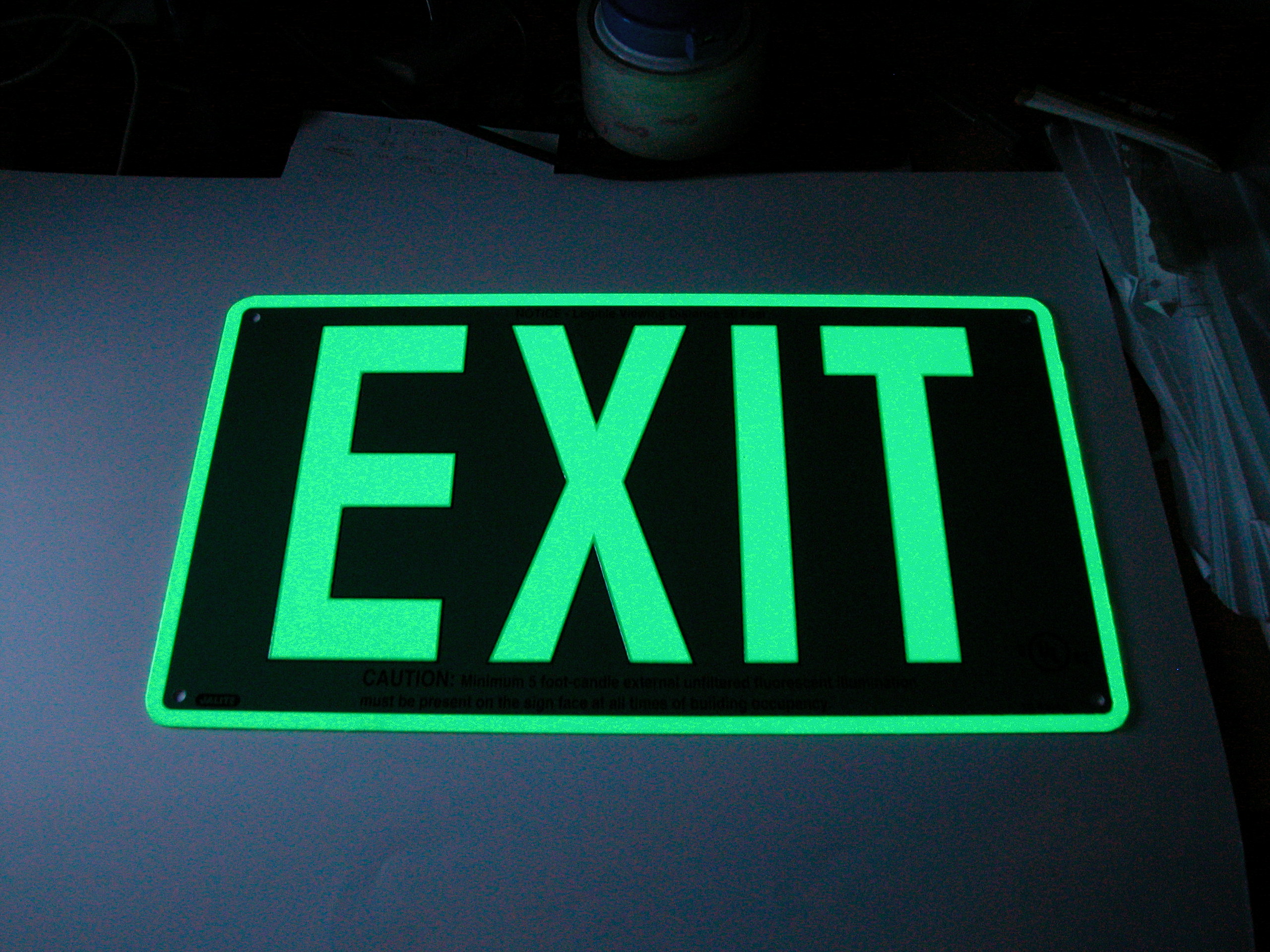 Photoluminescent Exit Signs